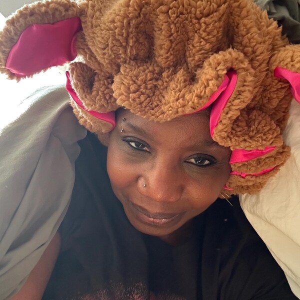 Bear Bonnet, Sleeping Hair Bonnet, Bonnet Hat, Bonnet, Hair Bonnet for ...