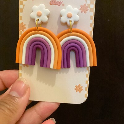 PRIDE Earrings Pastel Rainbow Earrings Pride Collection LGBTQ Clay ...