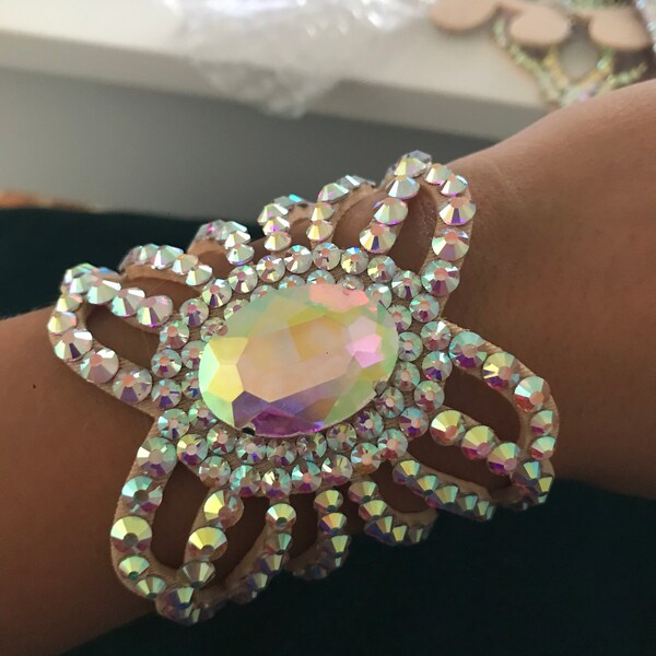 Dance Hand Bracelet by Amalia Design, Ab Color Bellydance Bracelet, Ballroom Dance Bracelet ...