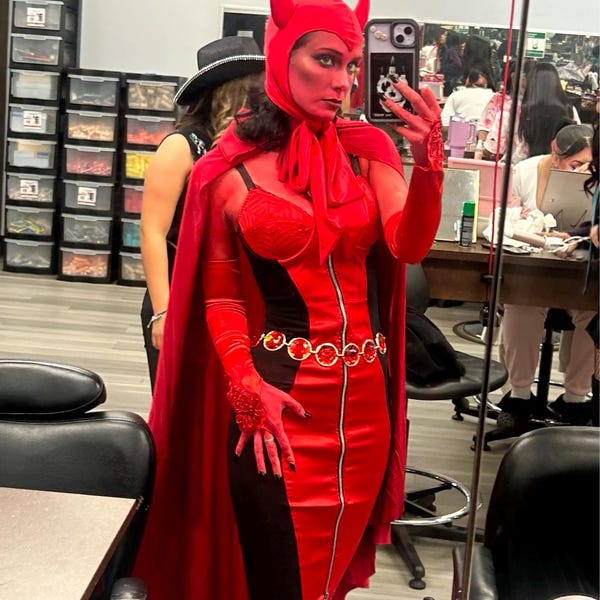 Devil Hood | Red Devil Hood | Vintage Devil Hood | Devil Bonnet - Etsy