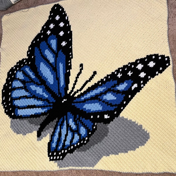 Crochet Butterfly - C2C Crochet Afghan - Crochet Animal Pattern With ...