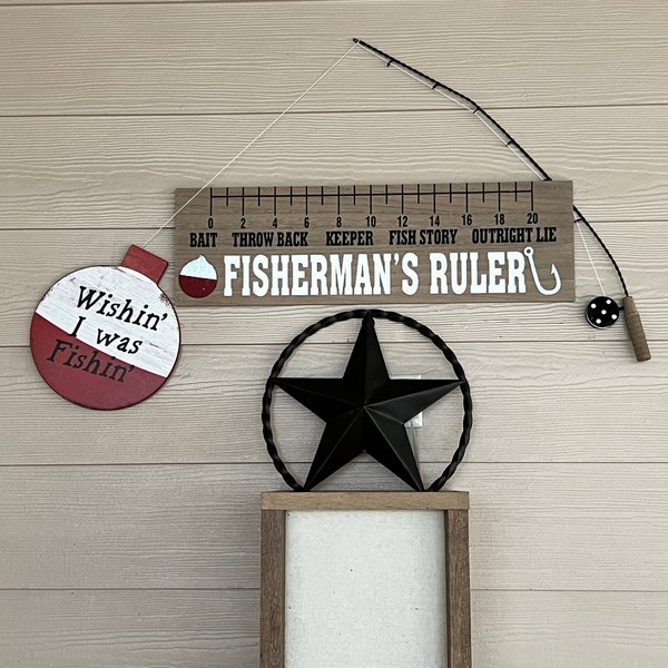 Rustic Fishing Pole, 28 Inch Fishing Pole Decor, Wreath Attachment ...