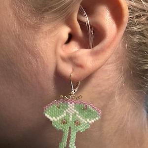 Beaded Raspberry Earrings With Gold or Silver Huggie 3D Handmade Glass ...