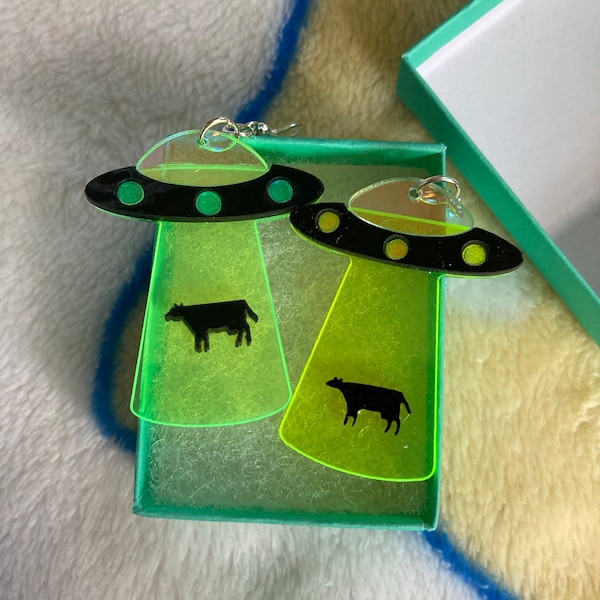 Alien Abduction Dangle Earrings - Etsy