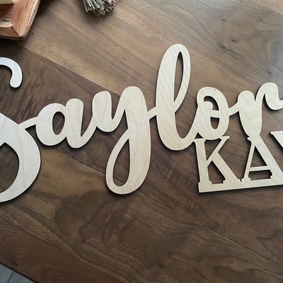 Custom Two Line Sign First Middle Name Stacked Wood Sign - Etsy