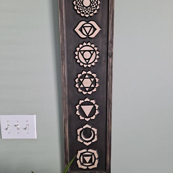 Chakras Wood Carving, Chakra Sign, Chakra Symbols, Meditation, Reiki ...