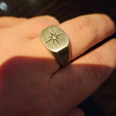 Moonstone Rings for Men, Hand-painted Man Ring,sterling Silver Unique ...