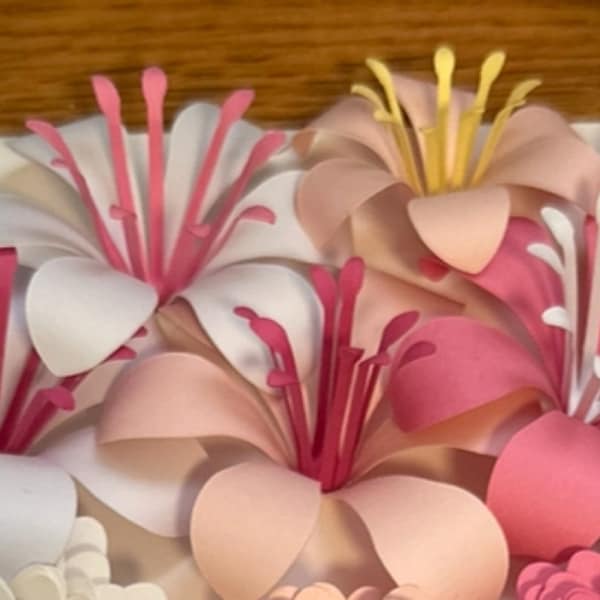 SVG/DXF/PDF Paper Flower Template Lily + Video Tutorial - Etsy