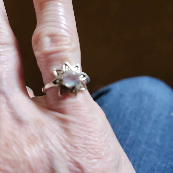 Silver Rose Ring Dainty Floral Jewelry Botanical Romantic Gift for Wife ...