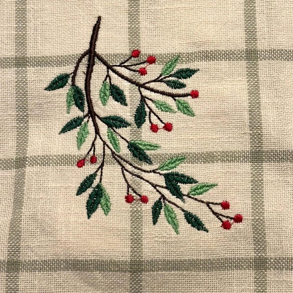 Christmas Tree Branch Embroidery Design, Xmas, Machine Embroidery File ...