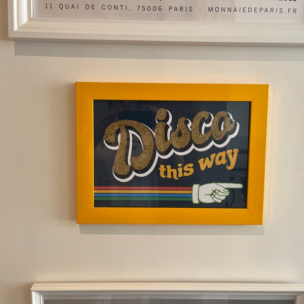 Retro Disco This Way Print: Funky Slogan Wall Art - Etsy