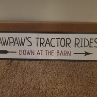 Tractor Rides Sign, Papa Gift, Papa Sign, Tractor Ride Sign, Barn ...
