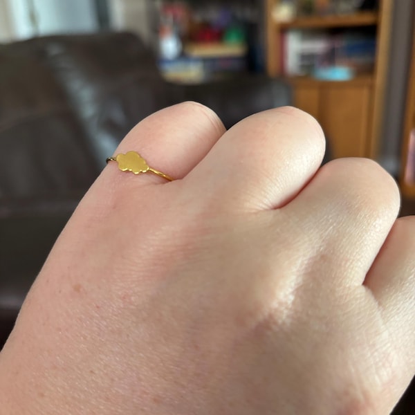 24k Gold Fill Dainty Football Ring Game Day Sports Ring Minimalist ...