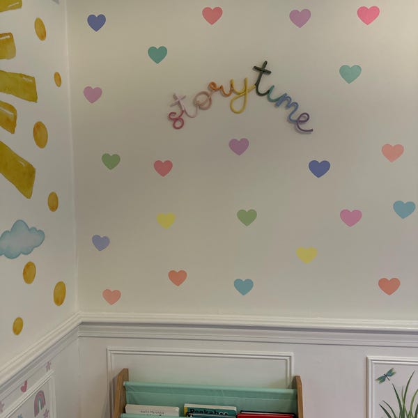 Curved Pastel Colours Storytime Wall Sign for Nursery , Kids Room ...