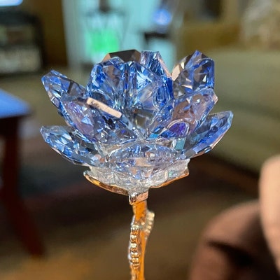 Red Crystal Rose Made Using Swarovski Crystal in Glass Vase - Etsy