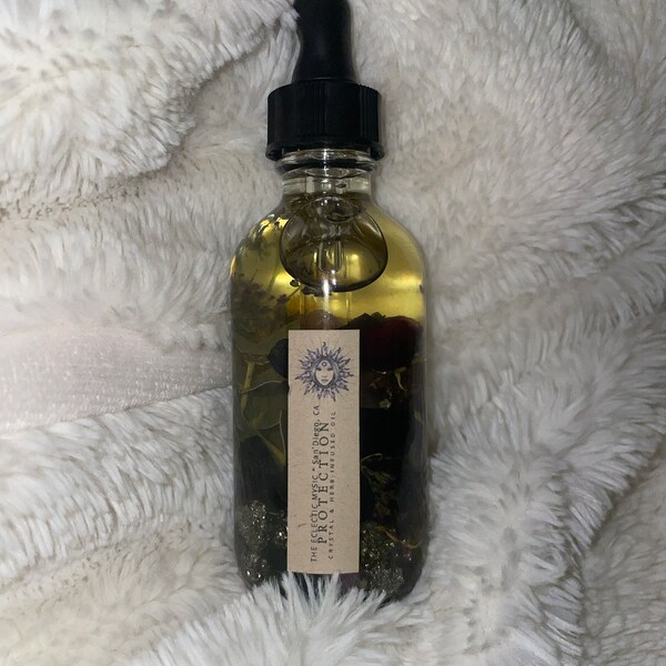 Protection Botanical & Crystal Infused Oil- Energy Protection Intention ...