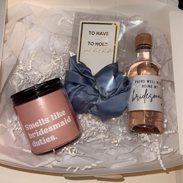 Modern Bridesmaid Gift Mini Champagne Label, Bridesmaid Proposal Box ...