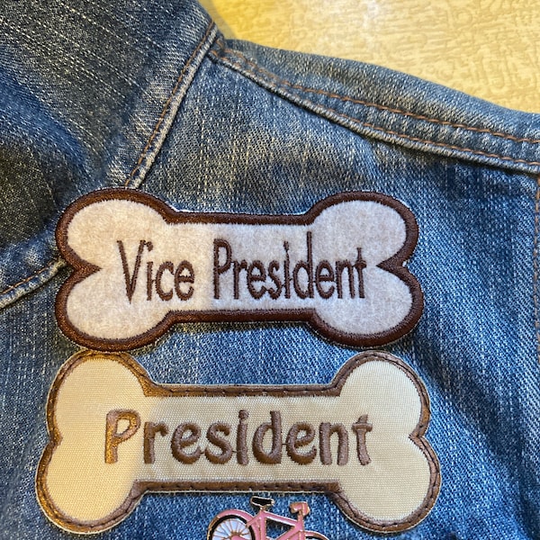 Dog Bone Shape Embroidered Name Patch - Iron on Back - Hook & Loop Back ...