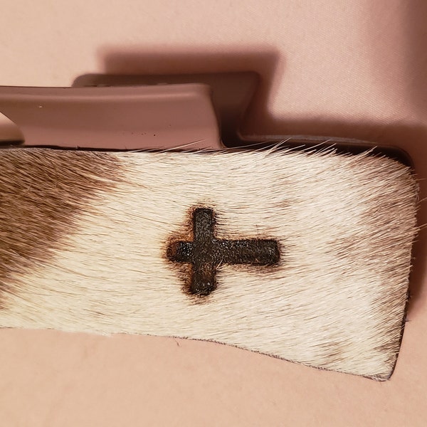 Large Custom Branded Cowhide Claw Clip - Etsy