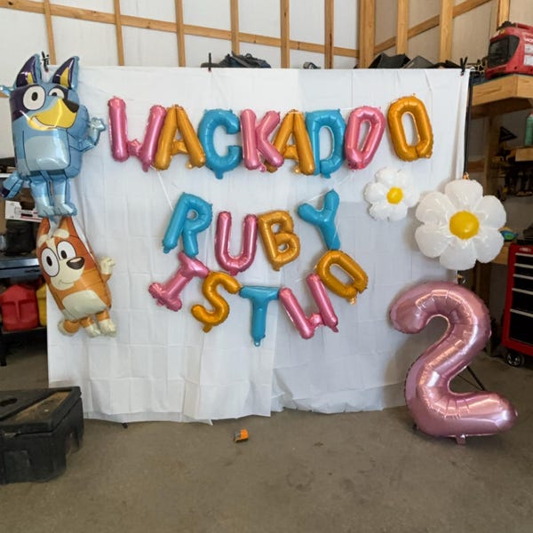 Wackadoo They're Two Custom Name Letter Balloon Kit 2nd Birthday Party ...