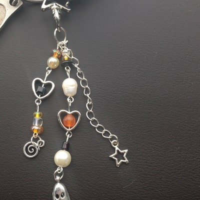 Beaded Phone Charms Cottagecore Fairycore Star Heart Glass Pearl Jewelry Rainbow Phone ...