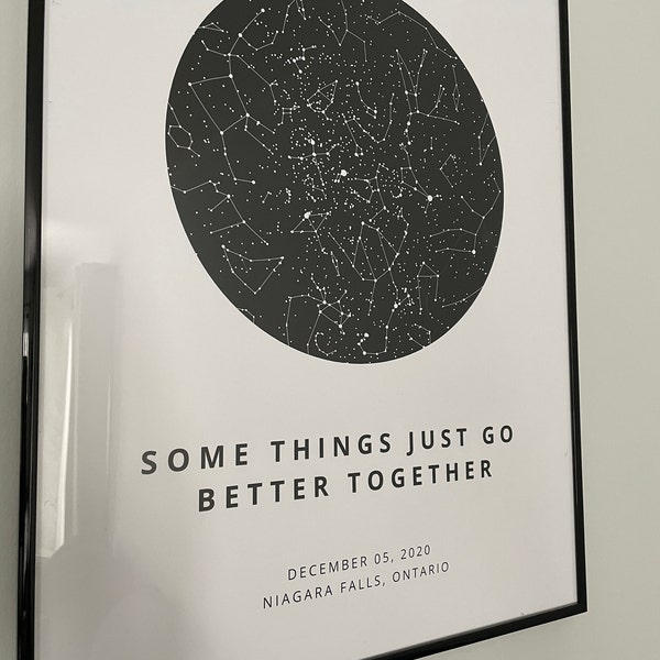 Custom Star Map Print Personalized Gift for Her | Constellation Map ...