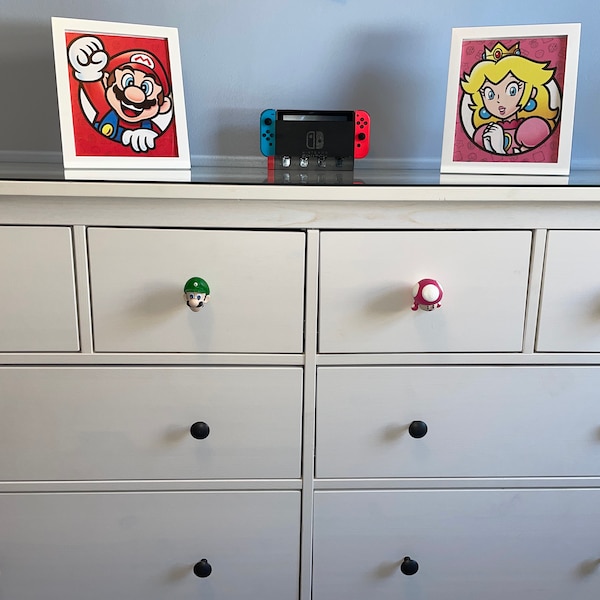 Mario Drawer Pulls Glow in the Dark Super Mario Bros Furniture Knobs ...