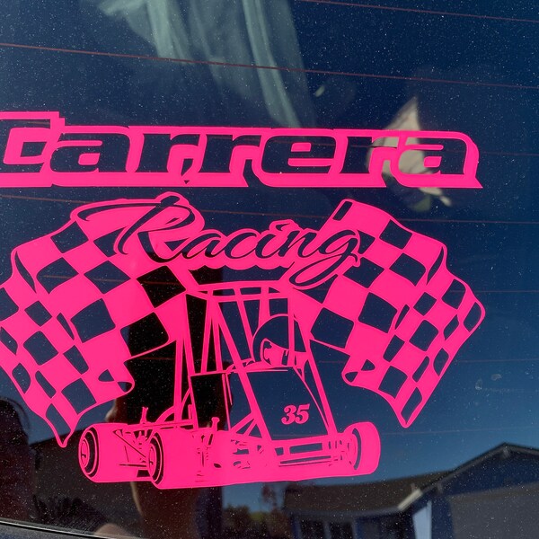 Personalized Quarter Midget Racing V1 Decal Sticker - Etsy