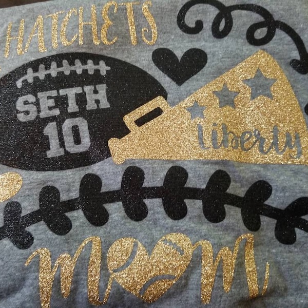 Glitter Cheer & Football Shirt | Football Shirts | Cheer Shirts |3/4 ...
