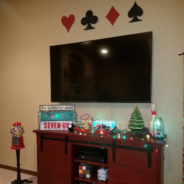 Wooden Card Symbols Sign Game Room Decor Heart Club Diamond Spade ...