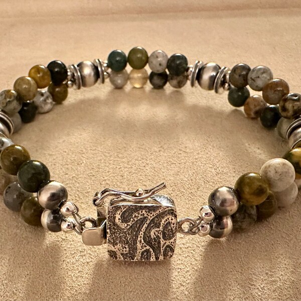 Box Clasp in Sterling Silver With Safety Catch and Organic Texture ...