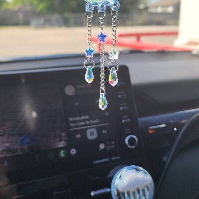 Pink Crystal Guardian Angel Car Rear View Mirror Accessories, Angel Car ...