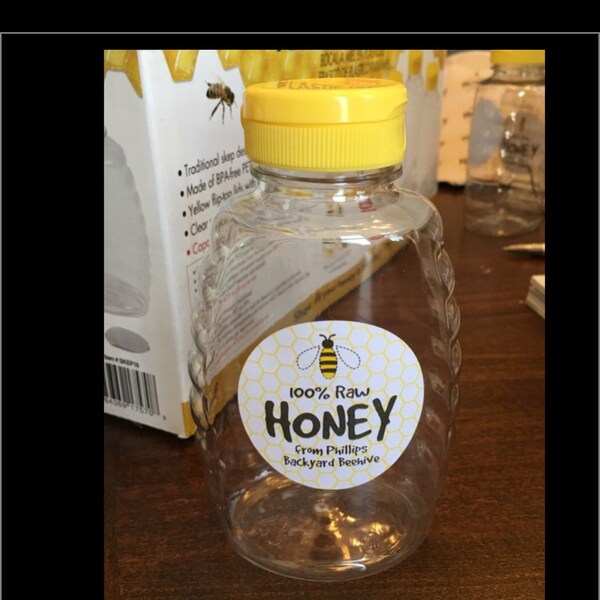 Custom Cute Honey Bee Labels, Custom Honey Bottle Labels & Canning Jar ...