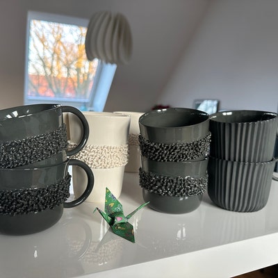 Origami Ceramic Mug. Minimalist Porcelain Mug.triangle Minimal Pencil ...