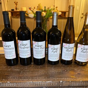Year of Firsts Wine Labels Personalized Wedding Milestone | Etsy