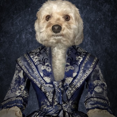 Custom Pet Portrait in Scary Clown Costume . Custom Pet Horror Portrait ...