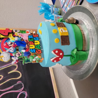 Super Mario Cake Topper, Mario Cake Topper Shaker With LED Lights ...