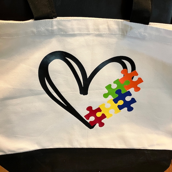 Autism Awareness Puzzle Line Heart SVG Vector Cut File and PNG ...