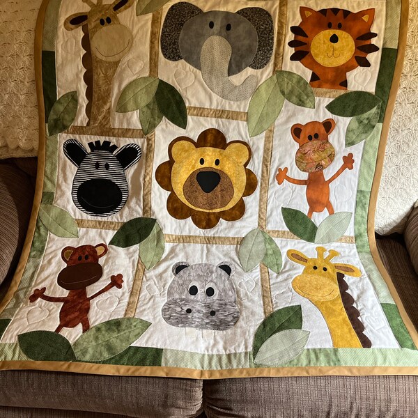 Jungle Buddies Applique Quilt Sewing Pattern - Etsy