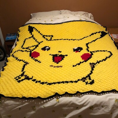 Pikachu Corner to Corner Crochet Blanket Pattern - Etsy