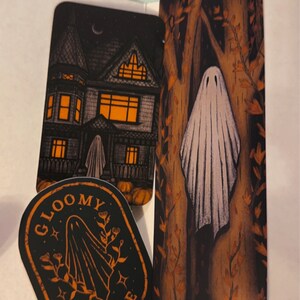Autumn Forest Bookmark Ghost Art Spooky Halloween Cottagecore - Etsy