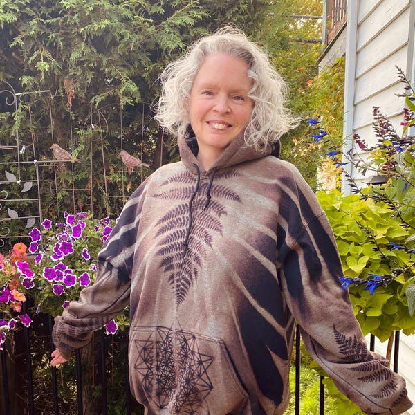 Fern Sweatshirt Bleach Dye Pullover Psychedelic Nature Festival ...