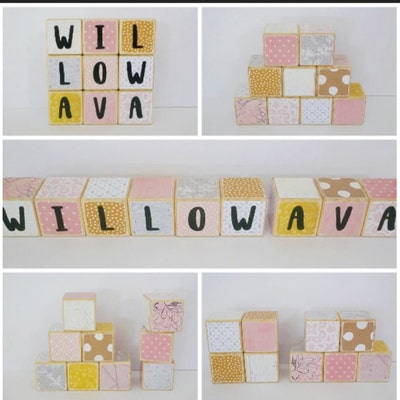 Custom Name Blocks // Wooden Name Blocks // Personalised Baby Gift - Etsy