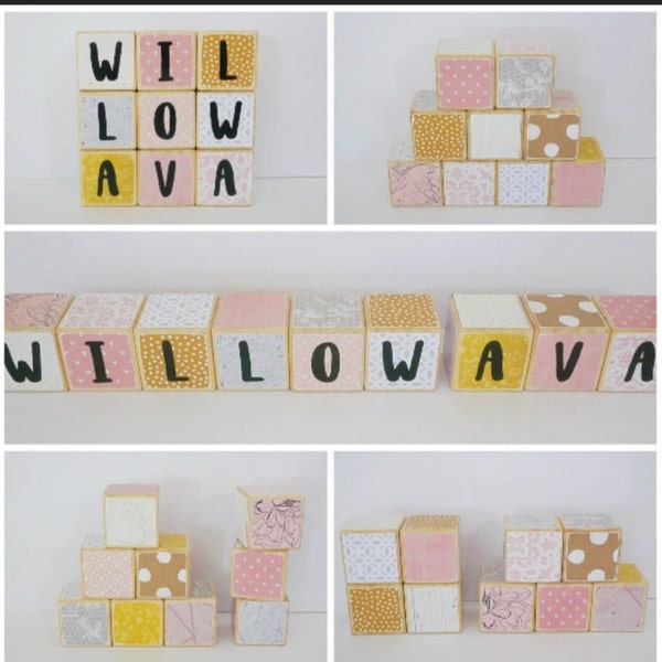 Custom Name Blocks // Wooden Name Blocks // Personalised Baby Gift - Etsy