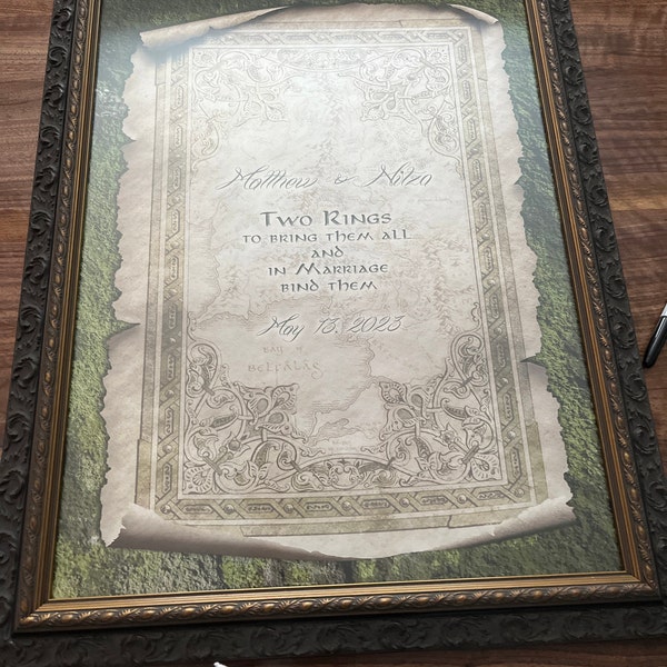 Scroll Wedding Welcome Sign Inspired by LOTR, Fantasy Wedding, Medieval ...