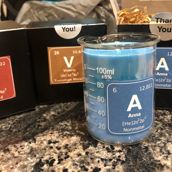 Classical Elements Beaker Candles - Fire, Water, Earth, and Air - Etsy