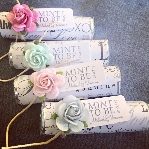 Set of 80 Favors, Decorated Mints With Personalized Tag - Etsy