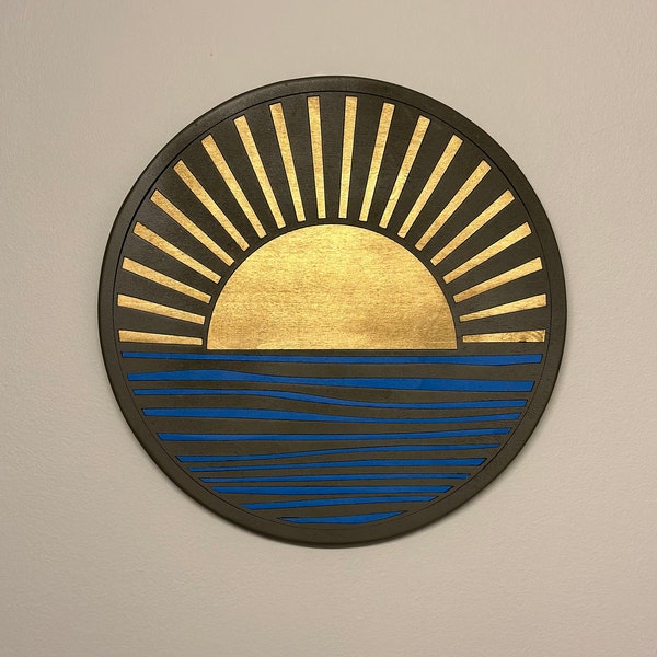 Geometric Sun Pattern Wall Art ,round Wall Art , Circle Wood Wall Art ...