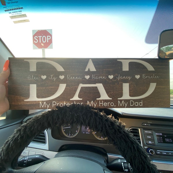 Dad Sign With Kids Names, Fathers Day Gift, Personalized Gift for Dad ...