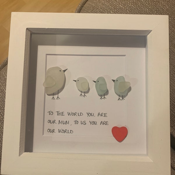 Cornish Sea Glass Art Frame Let the Sea Set You Free Coastal Scene ...